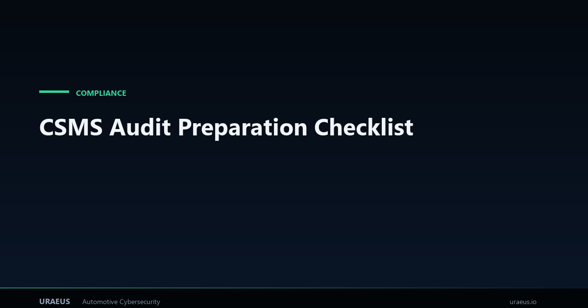 CSMS Audit Preparation: ISO 21434 Checklist | VxLabs